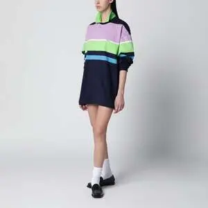 Versace Color-block Striped Long-sleeve Cotton Mini Dress - Multicolor