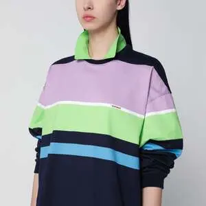 Versace Color-block Striped Long-sleeve Cotton Mini Dress - Multicolor