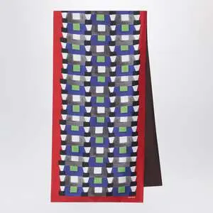 Miu Miu Silk Twill Scarf With A Geometric Print - Multicolor
