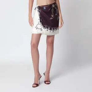 Versace Stolen Jewels" Printed Silk Twill Mini Skirt - Multicolor