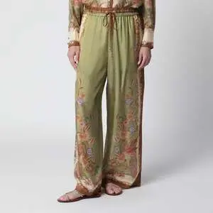Zimmermann Indra Relaxed Floral Print Silk Trousers - Multicolor