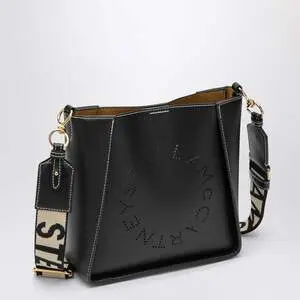 Stella McCartney Logo Perforated Crossbody Bag - Black