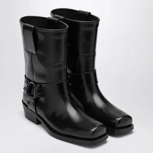 Valentino Garavani Leather Biker Rockstud Boots