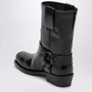 Valentino Garavani Leather Biker Rockstud Boots