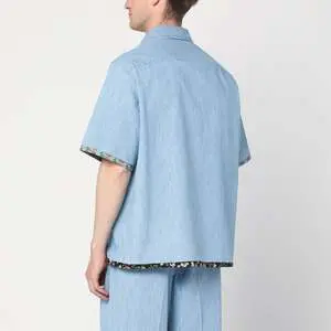 Valentino Garavani Denim Shirt With Floral Trims