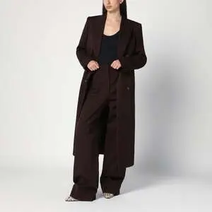Stella McCartney Double-breasted Plum Wool Coat
