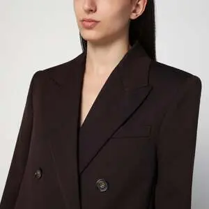 Stella McCartney Double-breasted Plum Wool Coat