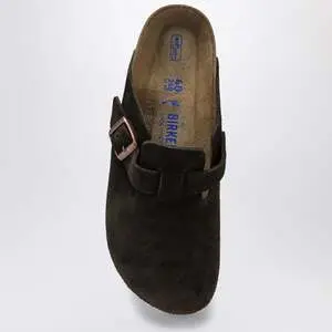 BIRKENSTOCK Suede Boston Clogs - Brown