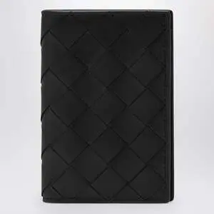 Bottega Veneta Intrecciato Card Holder With Flap - Black