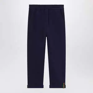 Gucci Dark Cotton Jersey Pants With Web Detail