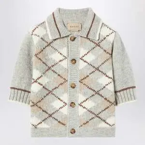 Gucci Wool Cardigan With Argyle Inlay