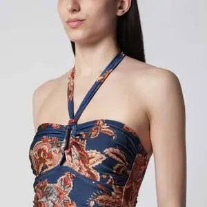 Zimmermann Aster Navy Jacobean One-piece Swimsuit