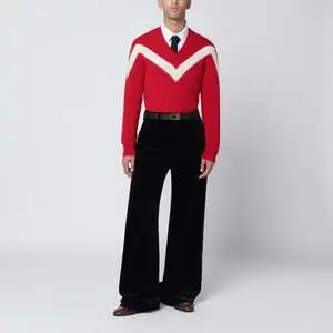 Valentino Garavani V-neck Wool Sweater With Vlogo Detail