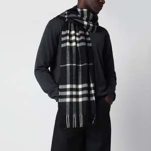 Burberry Check Cashmere Scarf - Black