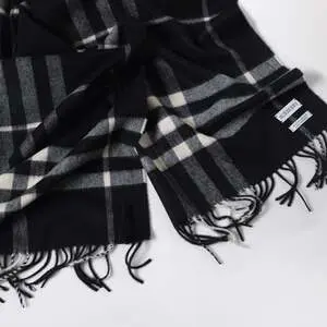 Burberry Check Cashmere Scarf - Black