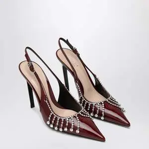 Gucci Patent Leather Pump With Crystal Chain Detail