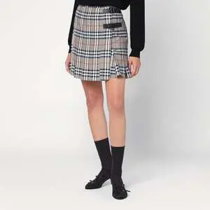 Burberry Wool Kilt Skirt With Check Pattern