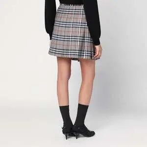 Burberry Wool Kilt Skirt With Check Pattern