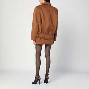 Saint Laurent Camel Wool Short Coat