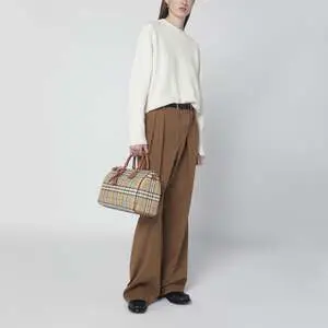 Burberry Medium Bowling Bag With Check Pattern