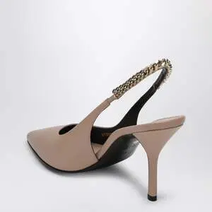 Gucci Slingback Pumps With Logo Chain Detail - Pink