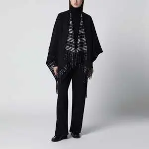 Burberry Reversible Wool Cape With Fringes