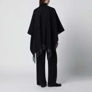 Burberry Reversible Wool Cape With Fringes