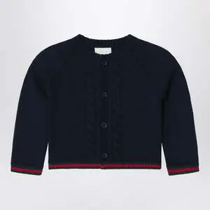 Gucci Wool Cardigan With Web Tape Detail