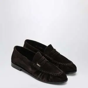 Saint Laurent Le Loafer Moccasins In Suede - Brown