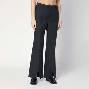Gucci Wool Trousers With Back Logo Embroidery
