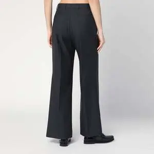 Gucci Wool Trousers With Back Logo Embroidery