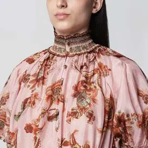 Zimmermann Purple Aster Puff-sleeve Maxi Dress - Multicolor