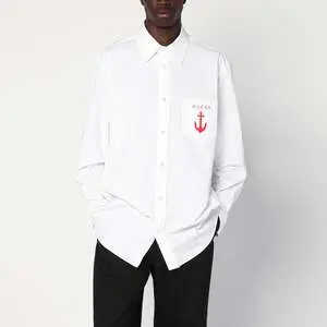 Gucci Cotton Shirt With Logo Embroidery