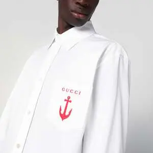 Gucci Cotton Shirt With Logo Embroidery