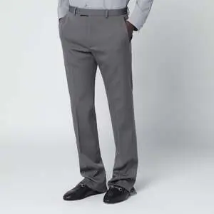 Gucci Grey Wool Satin Trousers