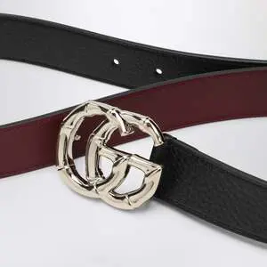 Gucci Marmont Gg Bamboo Buckle Leather Belt