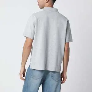 Saint Laurent Cotton Piqué Polo With Cassandre Logo