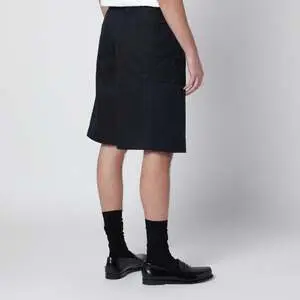 Gucci Ink Cotton Twill Bermuda Shorts With Gg Embroidery