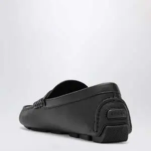 Gucci Leather Driver Loafers With Web Detail