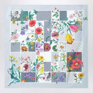 Gucci Silk Twill Scarf With Flora Print