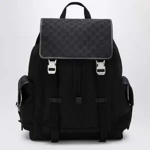 Gucci Large Gg Fabric Backpack - Black