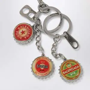 Balenciaga Logo Bottle Cap Keychain Charm