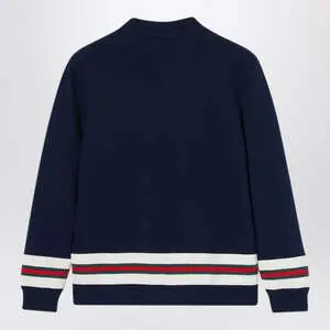 Gucci V-neck Cardigan With Web Detail