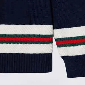 Gucci V-neck Cardigan With Web Detail