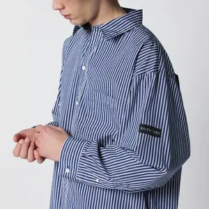 Balenciaga Oversize Navy And White Striped Shirt