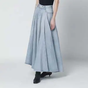 Balenciaga Maxi Godet Denim Skirt