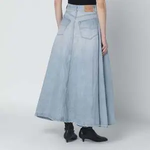 Balenciaga Maxi Godet Denim Skirt