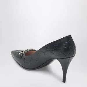 Gucci Gg Leather Pumps With Horsebit Detail