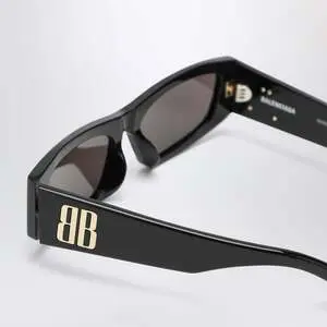 Balenciaga Nano Rectangular Sunglasses - Black