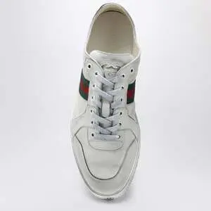 Gucci Leather Sneakers With Worn Effect